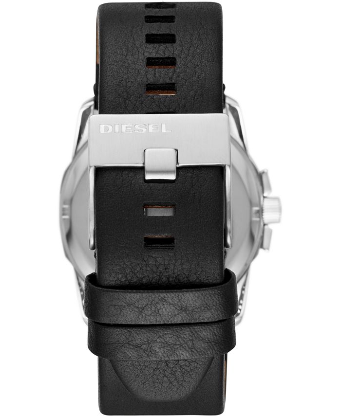 Diesel Men's Master Chief Black Leather Strap Watch 45mm Box Set - Macy's