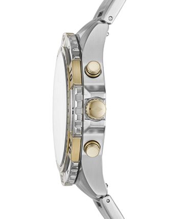 Fossil Men's Chronograph Garrett Two-Tone Stainless Steel Bracelet ...