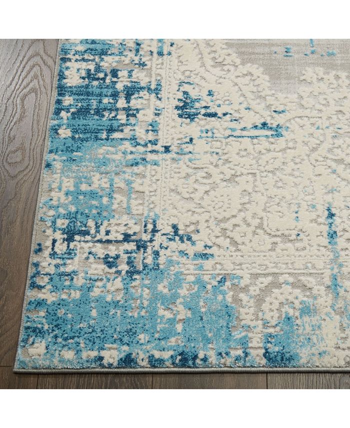 Global Rug Designs Gretna GRE04 Blue 2'2" x 7'9" Runner Area Rug - Macy's