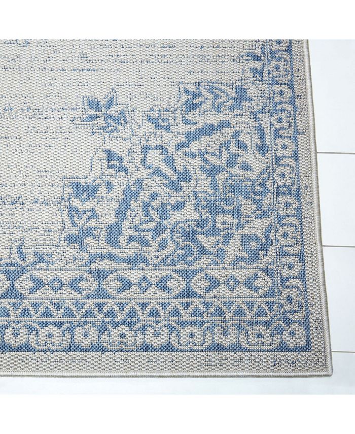 Nicole Miller Patio Country Azalea Gray 5'2" x 7'2" Outdoor Area Rug ...