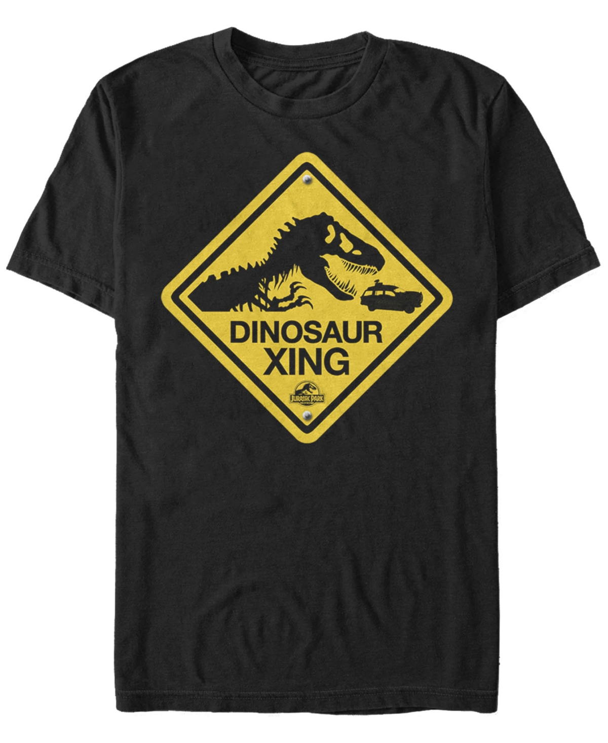 Click here for Jurassic Park Mens Dinosaur Crossing Sign Short Sl... prices