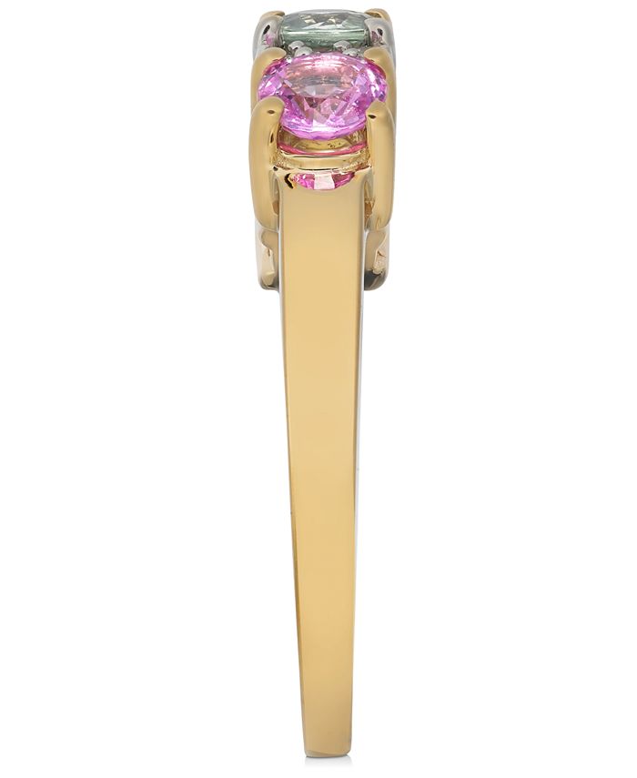 Macy's Multi-Sapphire (1-1/3 ct. t.w.) & Diamond (1/10 ct. t.w.) Ring ...