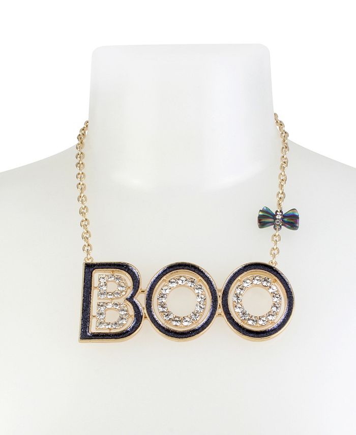 Betsey Johnson BOO Pendant Necklace - Macy's