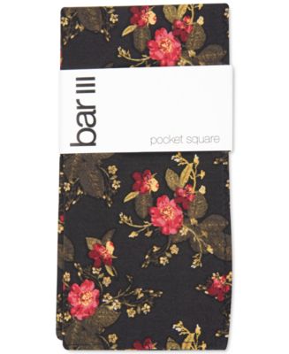 Bar III Men's Painted Poppy Pocket Square, Created for Macy's - Macy's