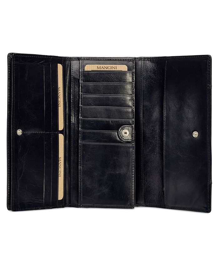 Mancini Casablanca Collection RFID Secure Ladies Trifold Wing Wallet ...