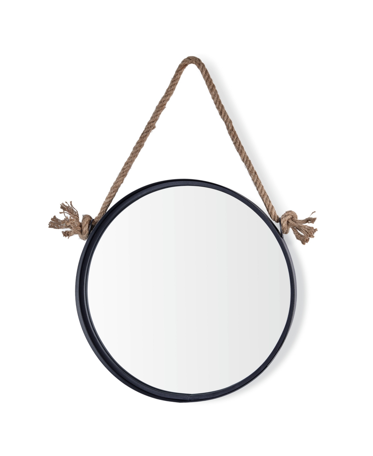 Click here for Danya B Round Accent Mirror with Hanging Rope - Bl... prices