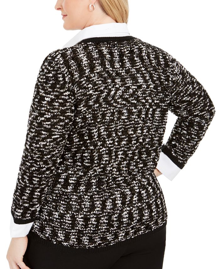 Alfred Dunner Plus Size Well Red Layered-Look Sweater - Macy's