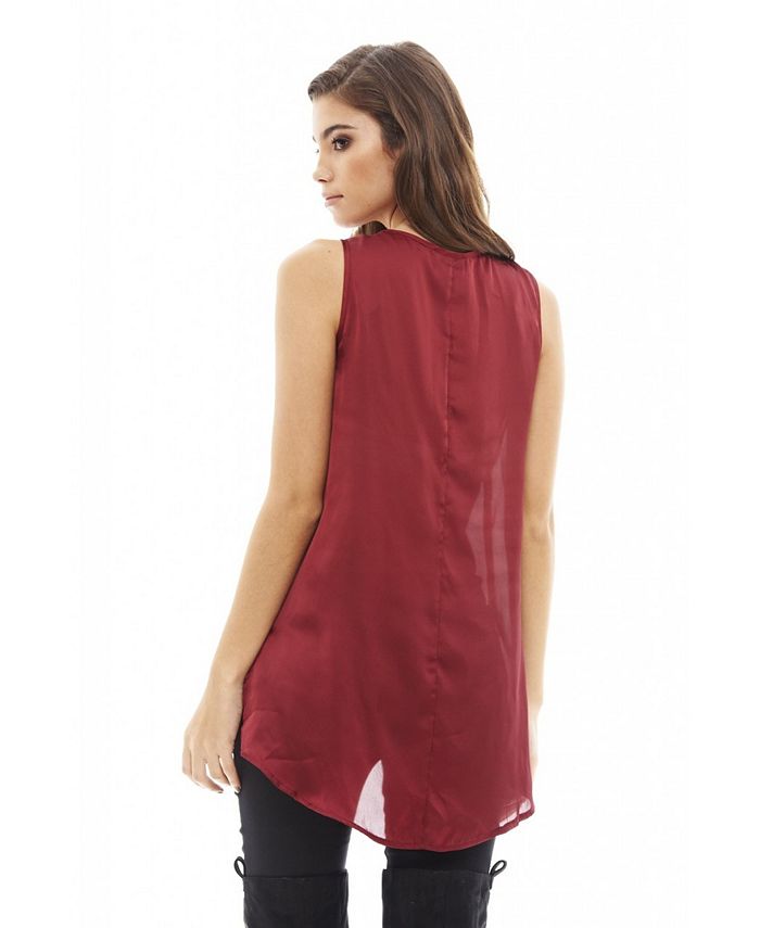 AX Paris Women's Chunky Zip Detail Top - Macy's