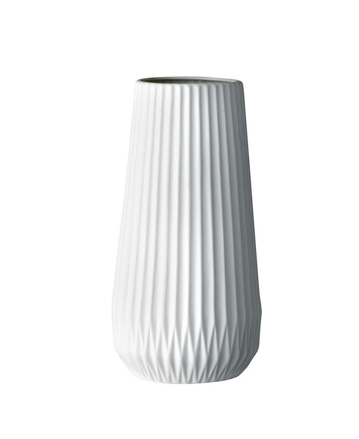 Bloomingville Tall White Ceramic Fluted Vase - Macy's