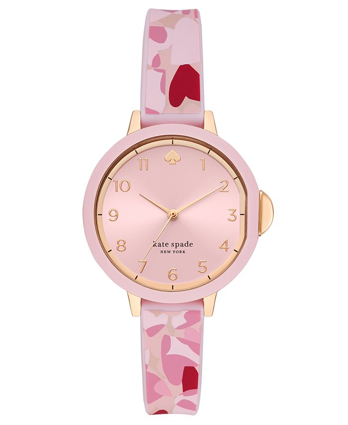 kate spade new york Women's Park Row Pink Silicone Strap Watch 34mm ...