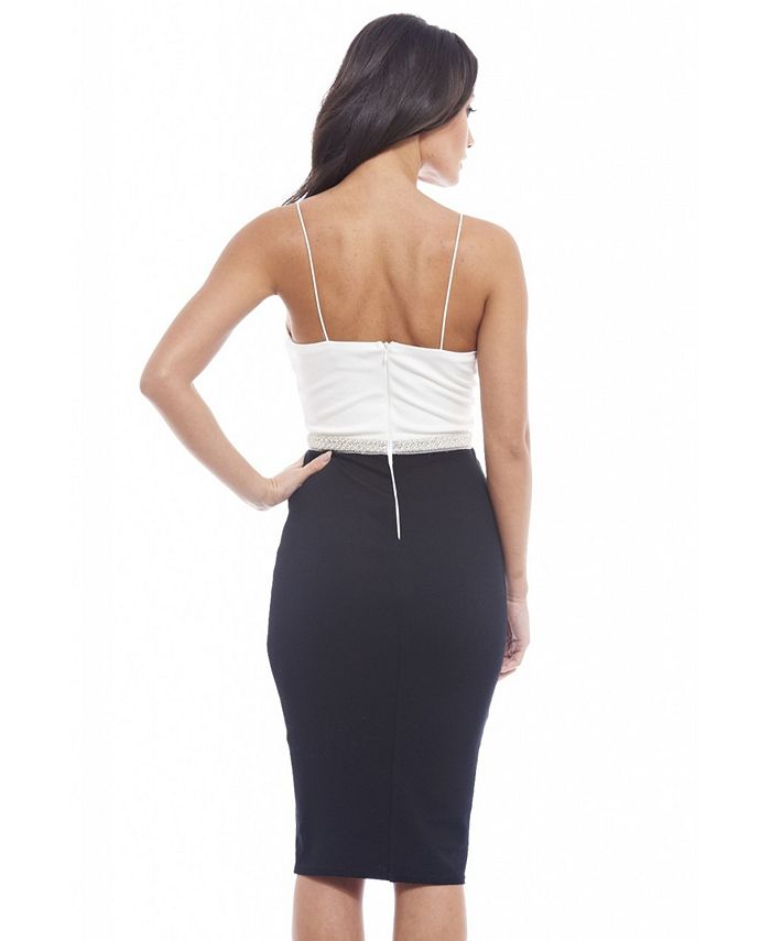 AX Paris Women's String Strap Deep Front Midi Dress - Macy's