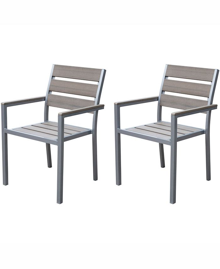 CorLiving Distribution Gallant Sun Bleached Outdoor Dining Chairs, Set ...