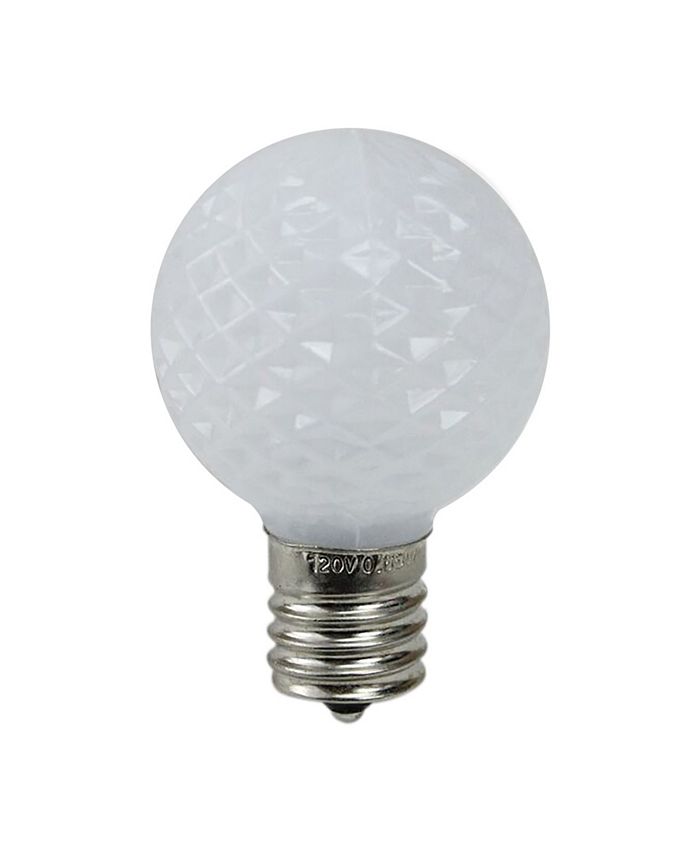 Northlight Pack of 25 Faceted LED G40 Pure White Christmas Replacement ...