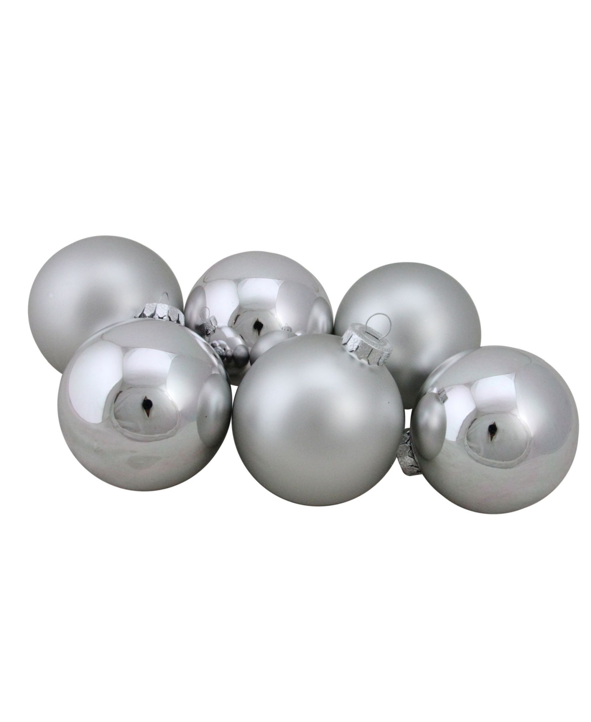 Click here for Northlight 6-Piece Shiny and Matte Silver Glass Ba... prices