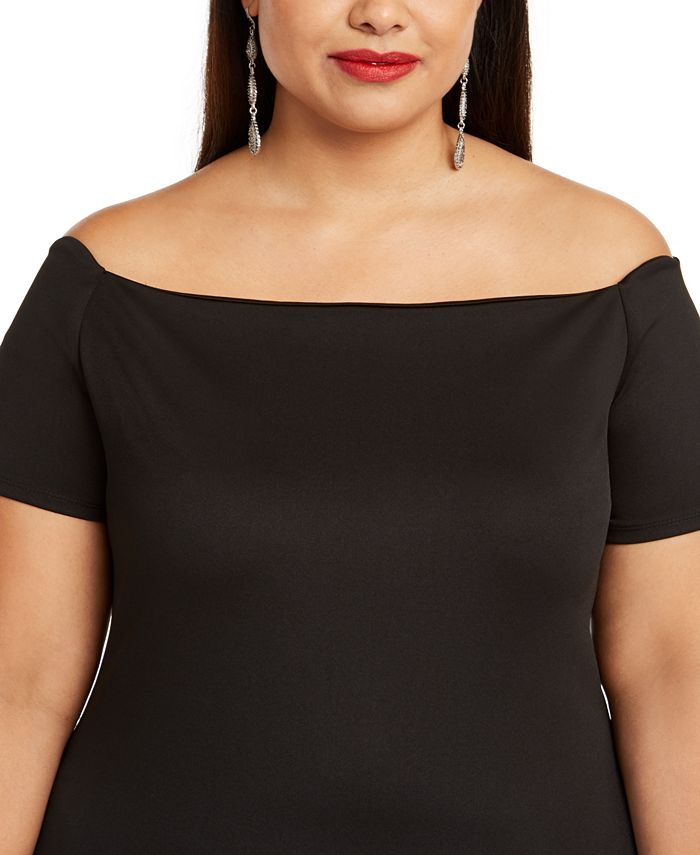 Monteau Trendy Plus Size Scalloped Off-The-Shoulder Dress - Macy's