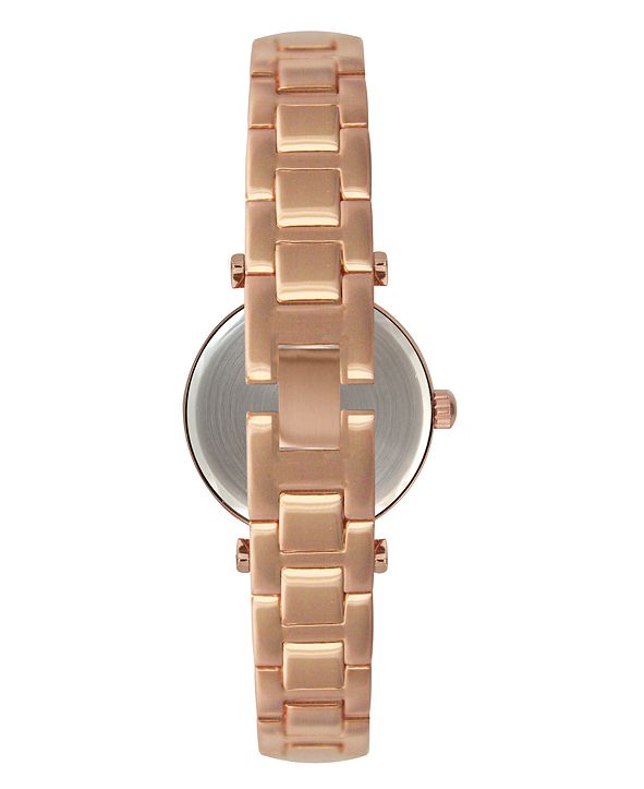 Jessica Simpson Women's Crushed Crystal Rose Gold Tone Bracelet Watch ...