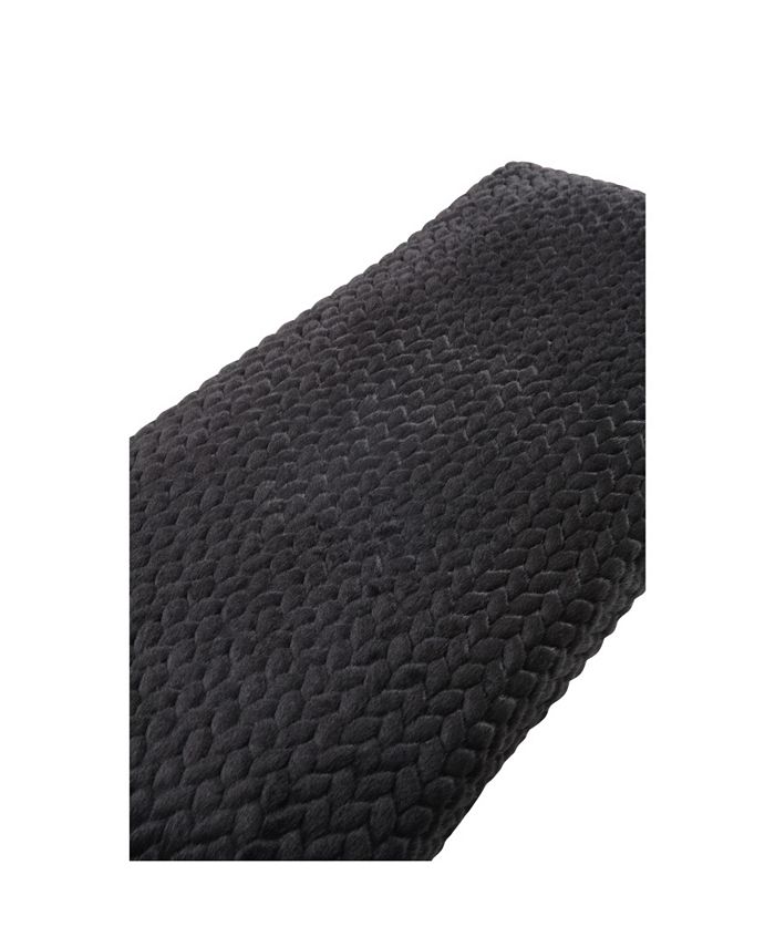 INSPIRED HOME Lamonte Faux Fur Leaf Textured Bench with Metal Legs - Macy's