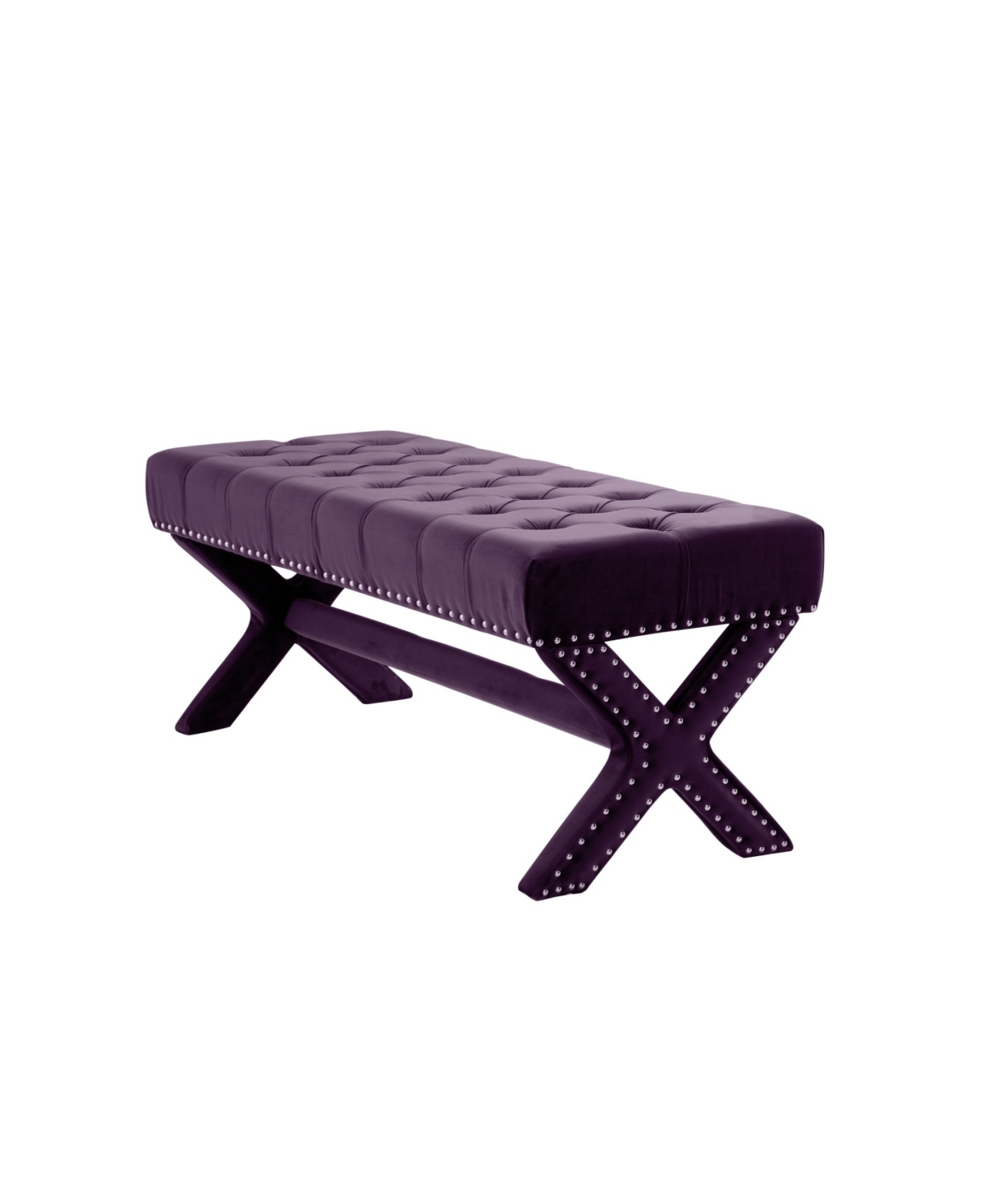Click here for Inspired Home Louis Tufted Nailhead Bench with X-L... prices