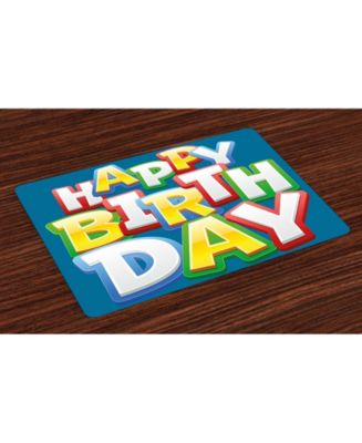 Ambesonne Birthday Party Place Mats, Set of 4 - Macy's