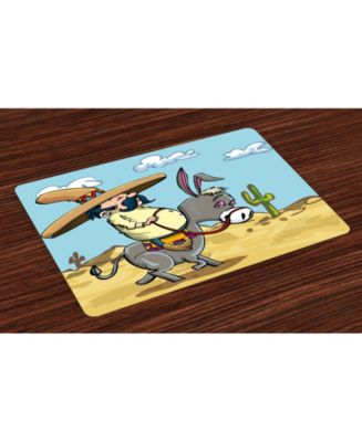 Ambesonne Cartoon Place Mats, Set of 4 - Macy's