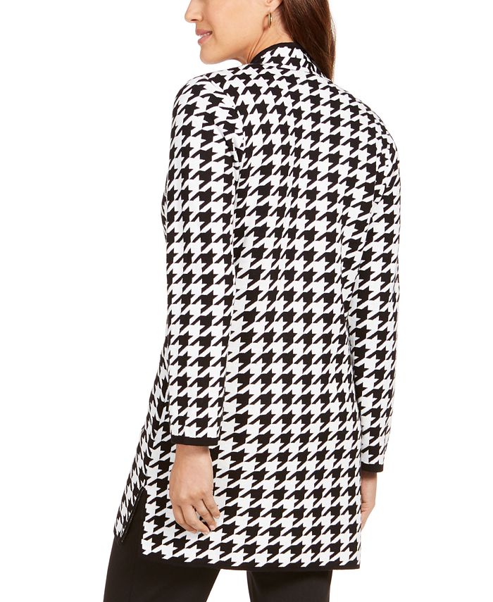 Kasper Houndstooth-Print Open-Front Topper Jacket - Macy's
