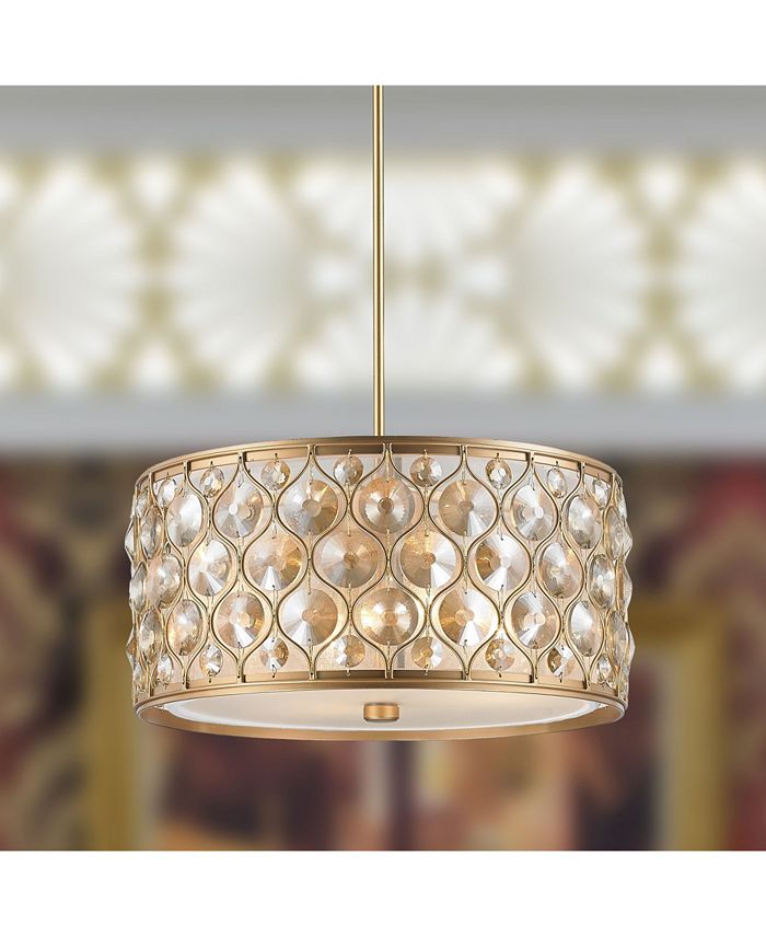 Worldwide Lighting Paris 4-Light Matte Gold Tone Finish with Crystal ...
