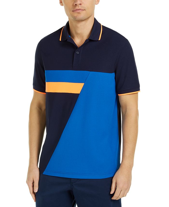 Club Room Men's Colorblocked Performance Polo Shirt, Created for Macy's ...
