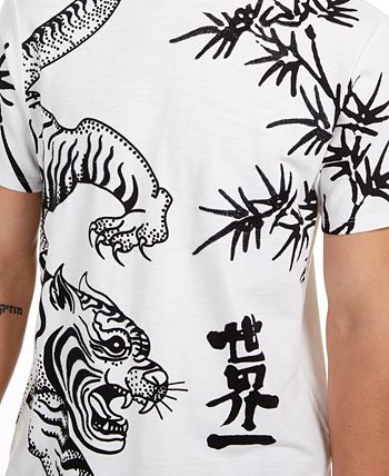 GUESS Men's Asian Tiger Embroidered T-Shirt - Macy's