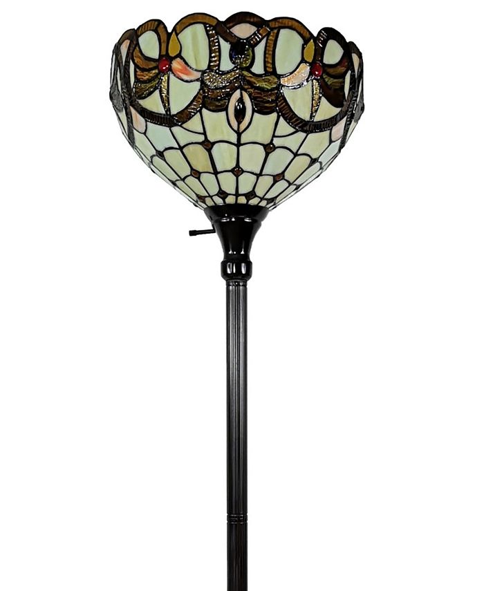 Amora Lighting Tiffany Style Torchiere Floor Lamp - Macy's