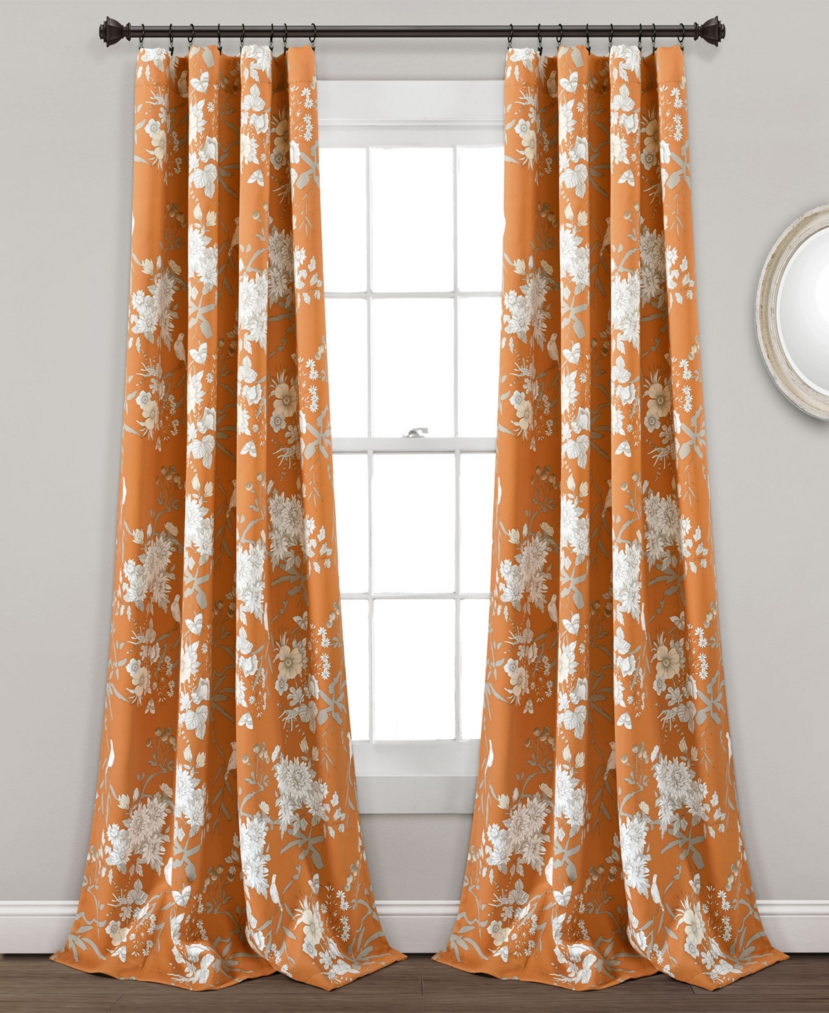 Click here for Botanical Garden Floral 52 x 84 Curtain Set - Oran... prices