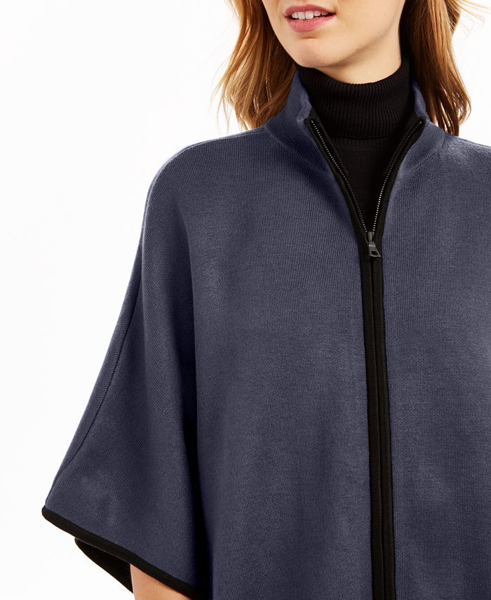 Anne Klein Zip Front Cape - Macy's