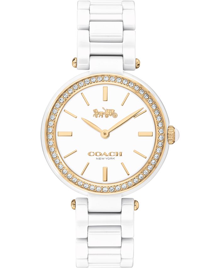 COACH Women's Park White Ceramic Bracelet Watch 30mm - Macy's