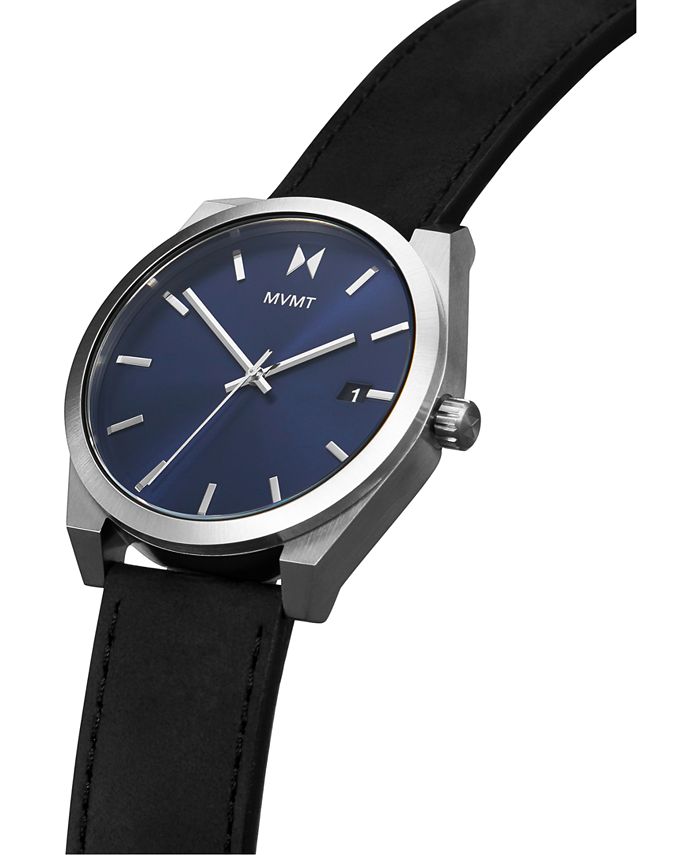 MVMT Men's Nitro Element Blue Leather Strap Watch 43mm - Macy's