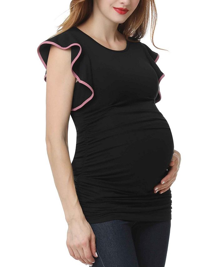 kimi + kai Ruth Ruffle Sleeve Maternity Top - Macy's