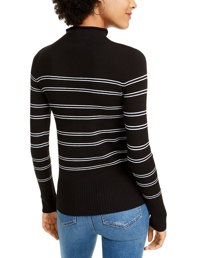 French Connection Striped Mock-Neck Sweater - Macy's