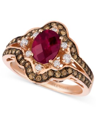 Le Vian® Raspberry Rhodolite® Garnet (1-3/8 ct. t.w.), Diamond and ...