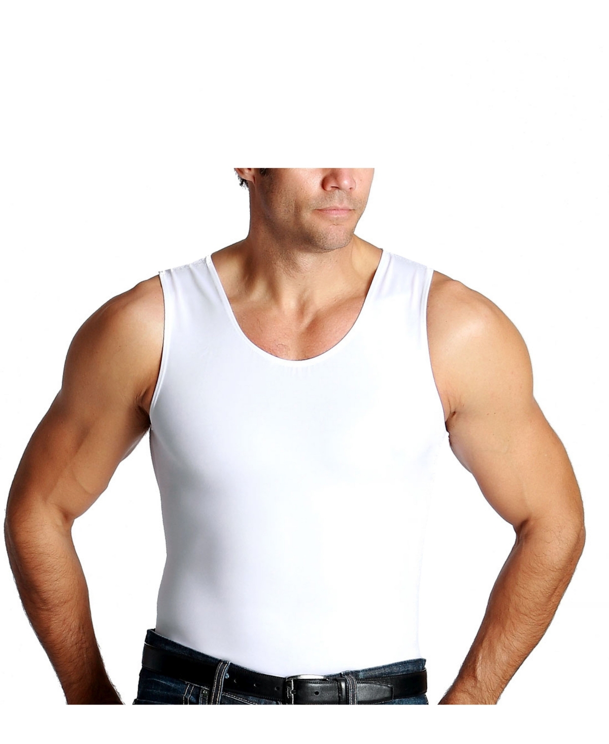 Click here for Insta Slim Mens Compression Muscle Tank Top - Whit... prices
