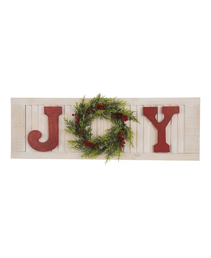 Glitzhome 24" L Wooden Joy Wall Decor - Macy's