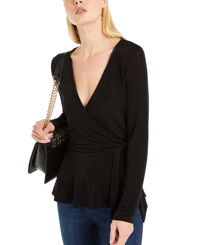 INC International Concepts INC Metallic Surplice Sweater, Created for ...