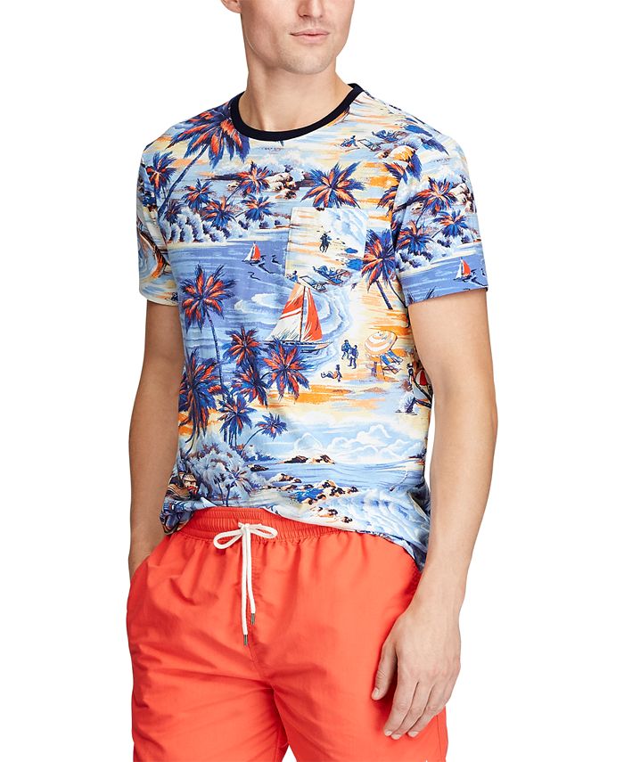 Polo Ralph Lauren Men's Classic Fit Tropical-Print T-Shirt - Macy's