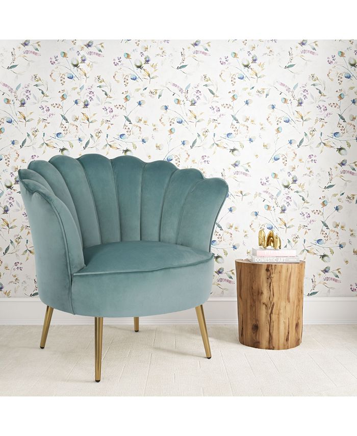 Novogratz Collection Presley Modern Glam Seashell Accent Chair - Macy's