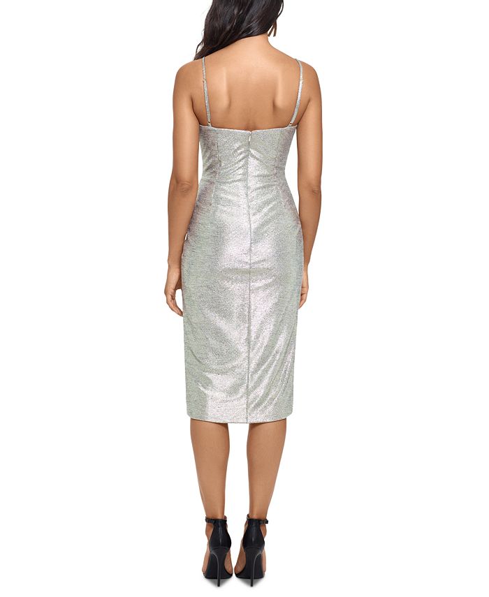 XSCAPE Metallic Ruffled Sheath Dress - Macy's