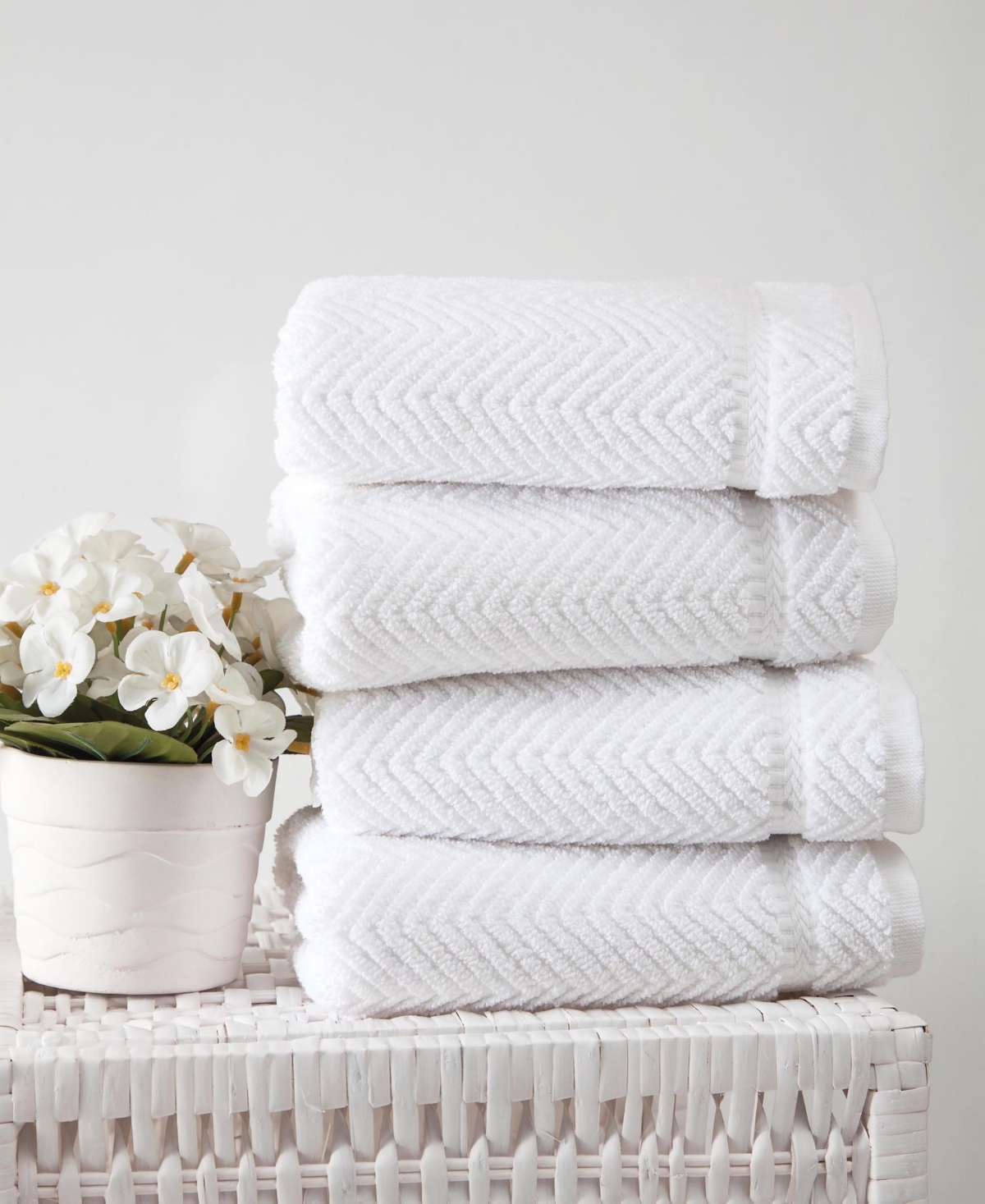 Click here for Ozan Premium Home Maui 4-Pc. Hand Towel Set - Whit... prices