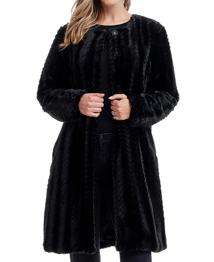 Fever Solid Faux Fur Coat - Macy's