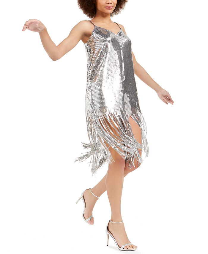 French Connection Sequined Fringe Romper - Macy's