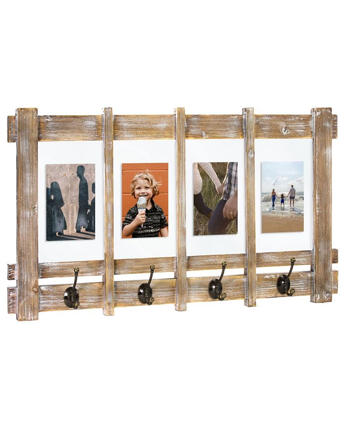 Crystal Art Gallery American Art Decor Wood Coat Rack Shelf with Photo ...