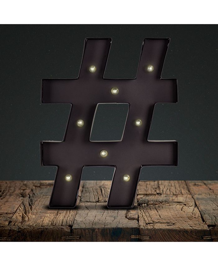 Crystal Art Gallery American Art Decor Hashtag Led Marquee Sign - Macy's