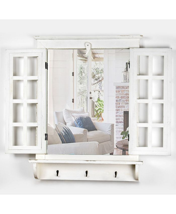 Crystal Art Gallery American Art Decor Window Shutter Wall Mirror with ...