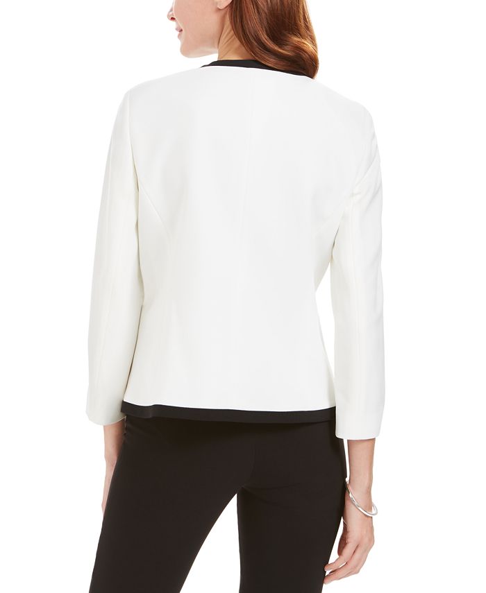 Kasper Petite Embroidered Flyaway Jacket - Macy's