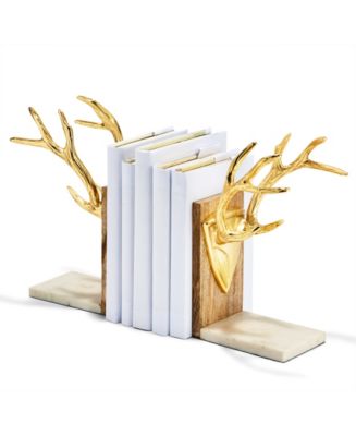 Two's Company Golden Antler Bookend - Set of 2 - Macy's